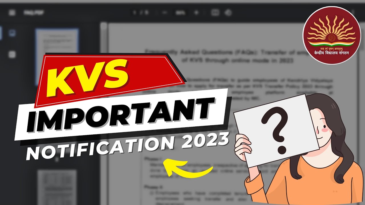 KV NOTIFICATION: KVS बालवाटिका प्राथमिक शिक्षक भर्ती 2023 के लिए ...