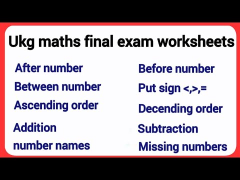 UKG maths final exam worksheets/maths worksheets for UKG students - YouTube
