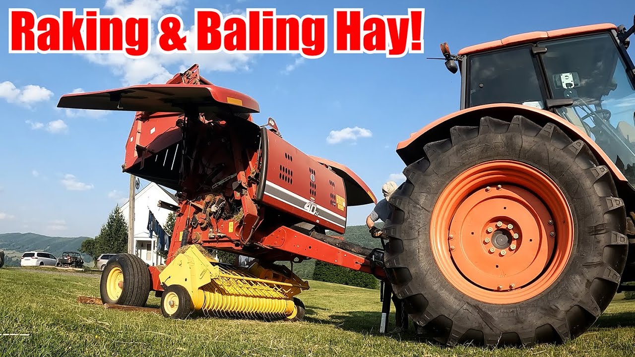 Raking & Baling Hay - YouTube