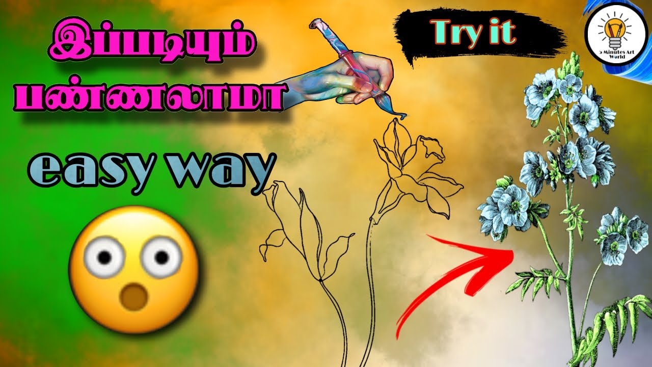 Flower girl art and Water painting |5 Minutes Art World - YouTube