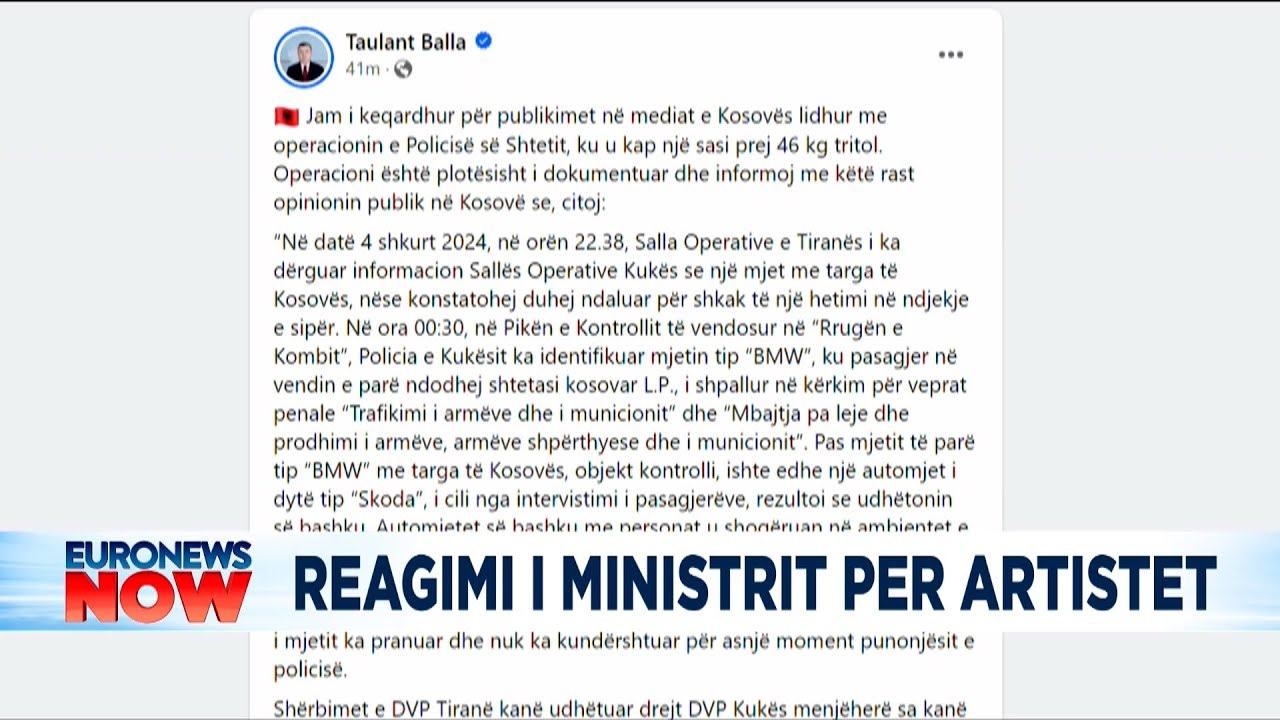 Vjen reagimi i parë i Taulant Ballës pas ndalimit të aktorëve të ...
