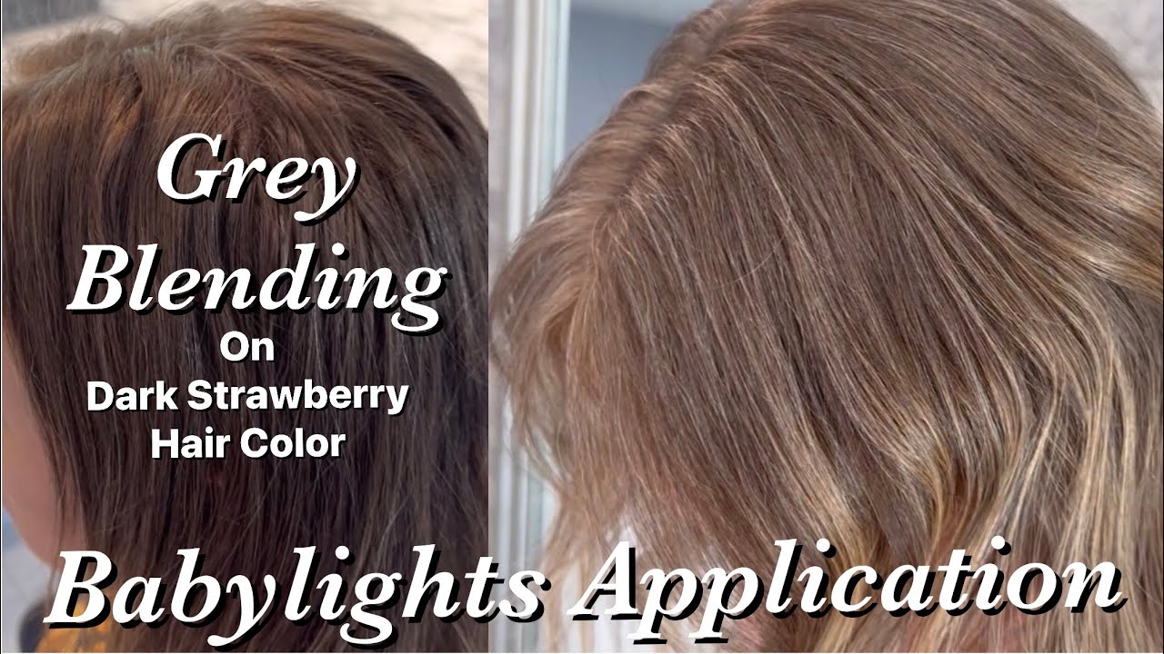 GREY BLENDING | Blending Grey On Dark Strawberry Hair Color - YouTube