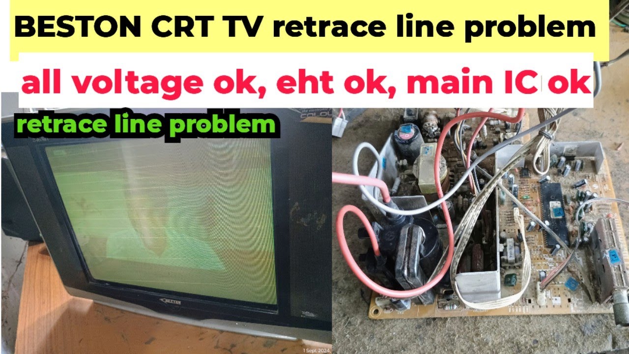 beston CRT tv retrace line problem | How to repair no RGB Voltag out ...