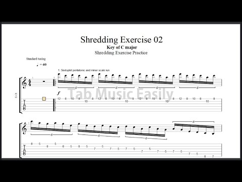 Shredding Exercise: Shredding Exercise 02//Key of C major - YouTube