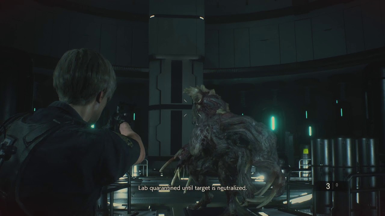 RESIDENT EVIL 2 g monster (stage 4) hard mode boss battle - YouTube