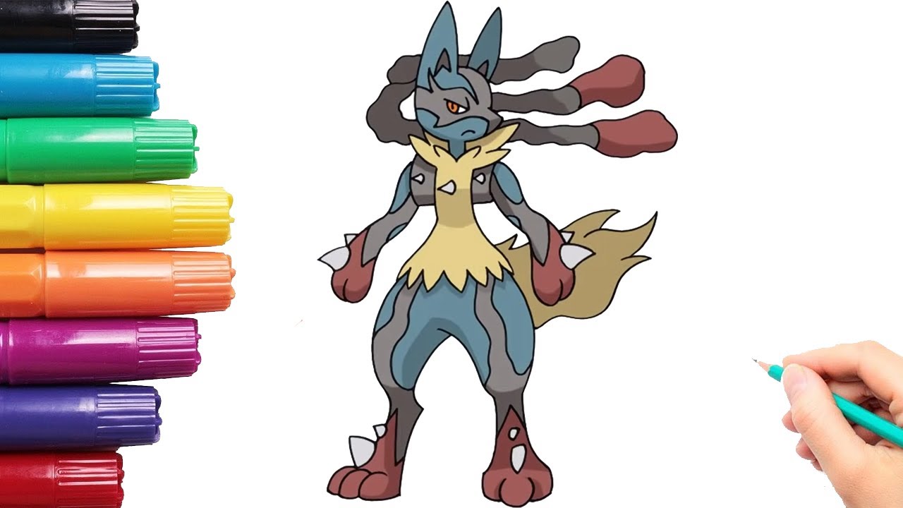 How to Draw Mega Lucario | Pokemon - YouTube