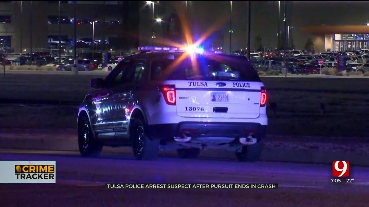 Tulsa Police Arrest Suspect After Pursuit Ends In Crash Youtube