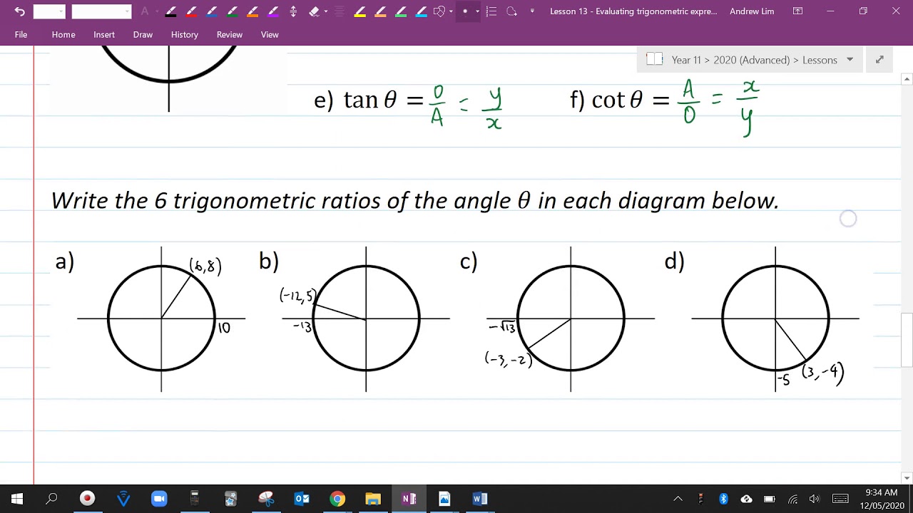 Evaluating trigonometric expressions using angles of any magnitude ...