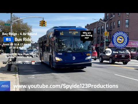MTA NYC Bus: On Board 2018 XD40 #7555 on the B1 from 17 Ave to 4 Ave ...