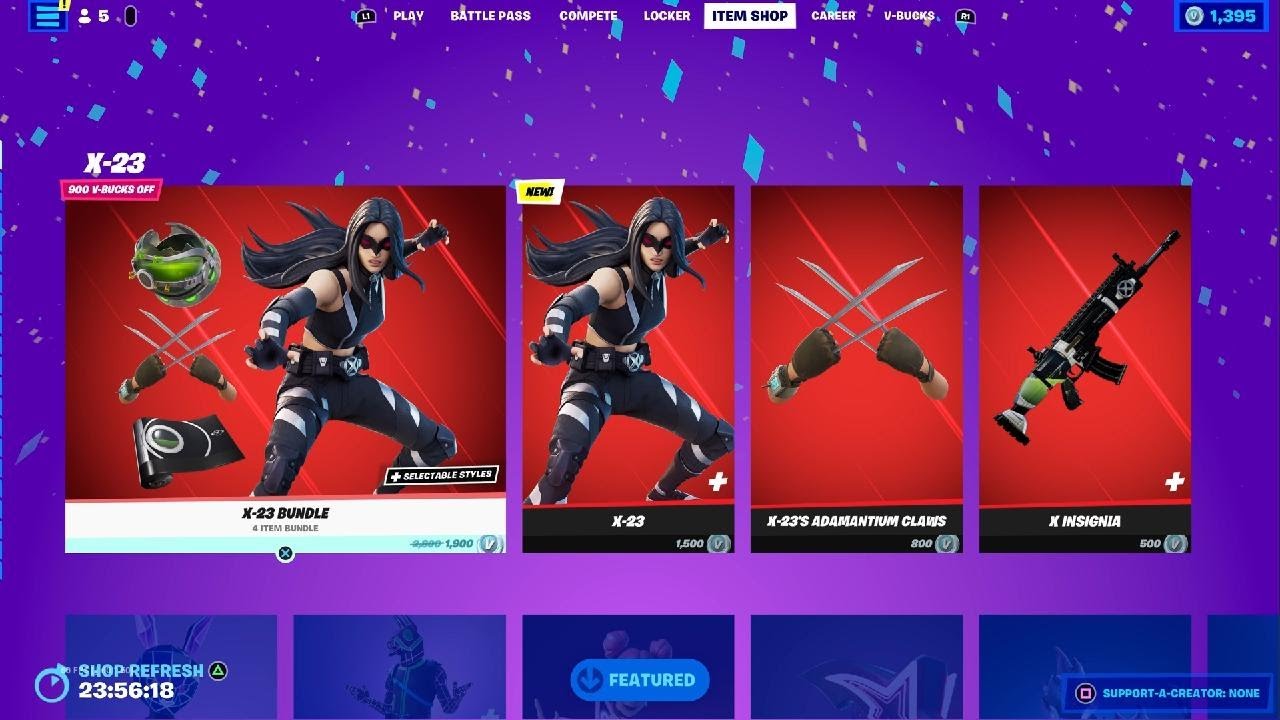 Fortnite New Item Shop X-23 Bundle Pack - YouTube