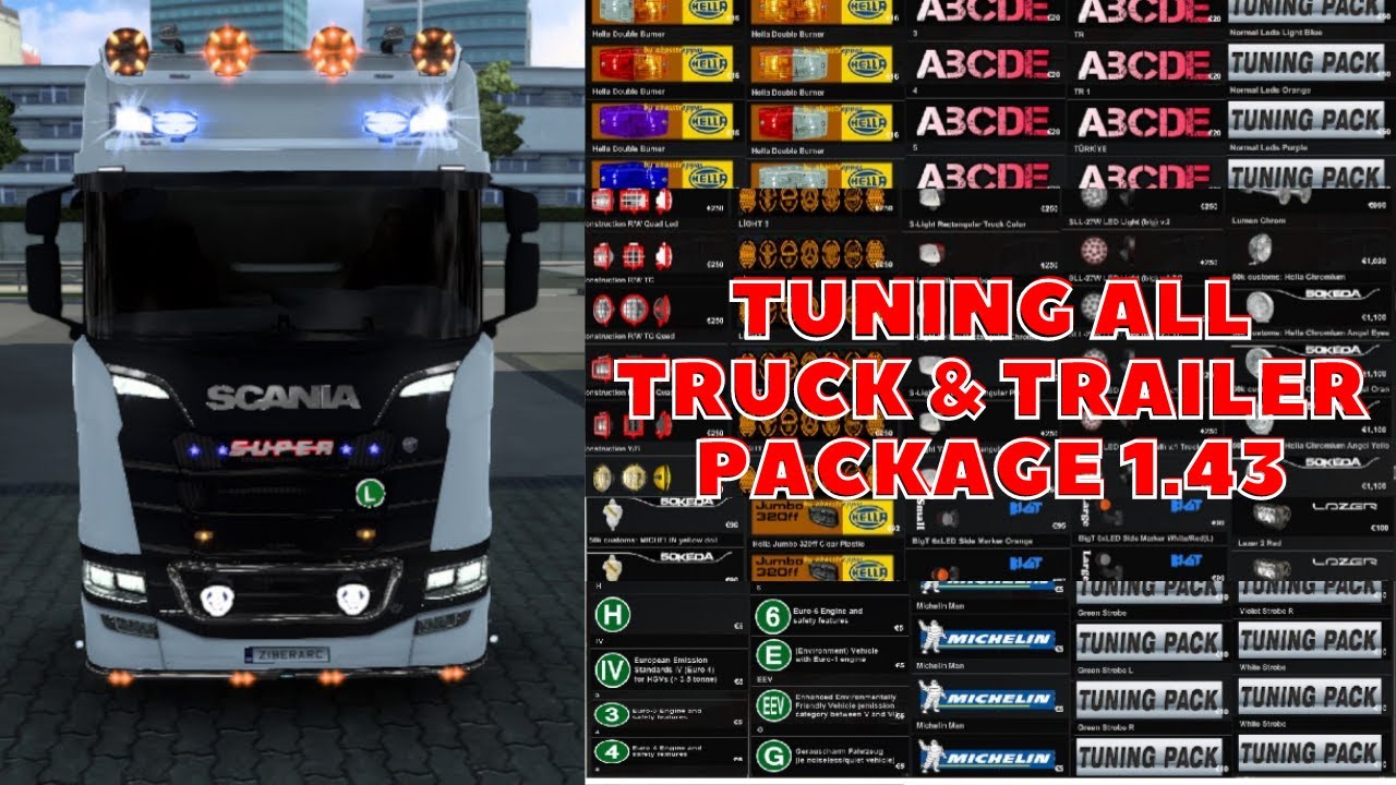 ETS2 Tuning All Truck & Trailer Package 1.43 | Euro Truck Simulator 2 ...