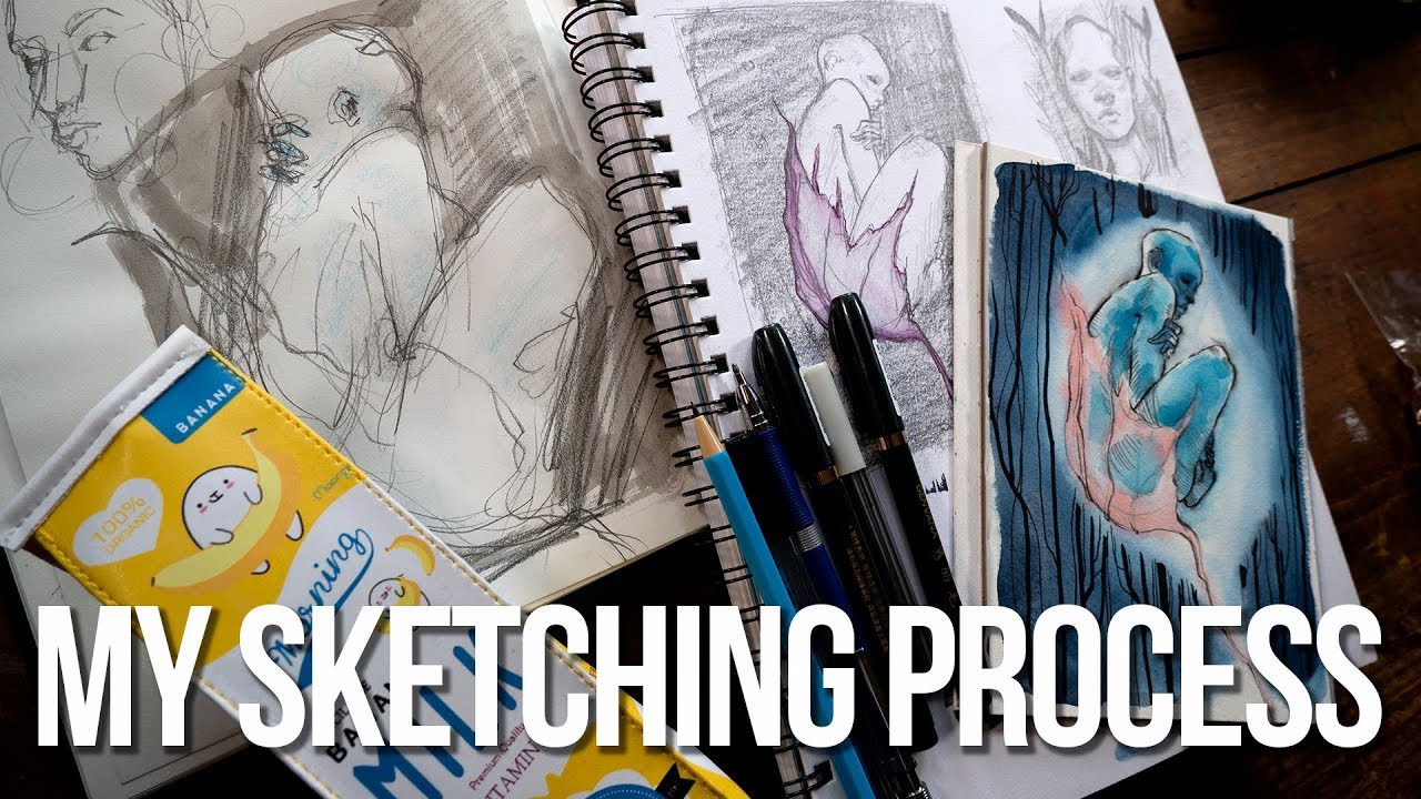 MY SKETCHING PROCESS + Banggood Review - PART 1 of my Creative Process ...