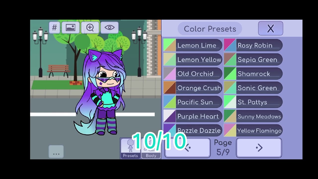 Trying presets colours on my Gacha Life oc - YouTube