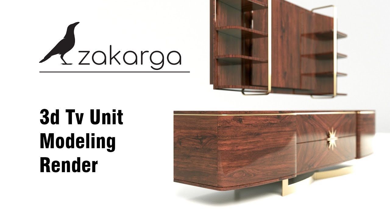 3d Tv Unit Modeling I Rendering - YouTube