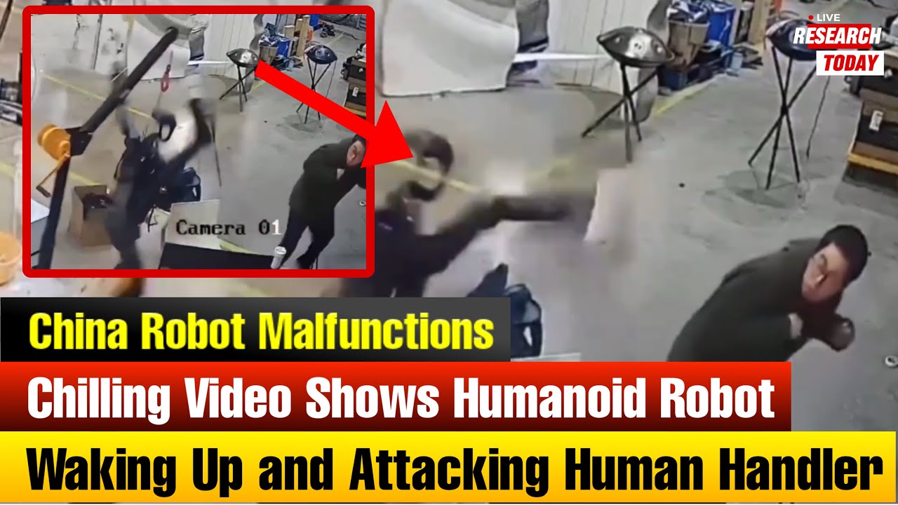 China Robot Malfunctions: Chilling Video Shows Humanoid Robot ‘Waking ...
