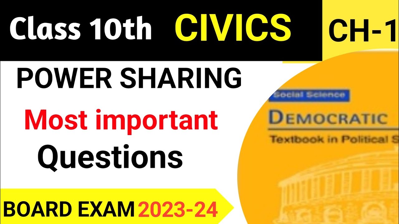 class 10th || Power sharing || Exam pack || important question ...