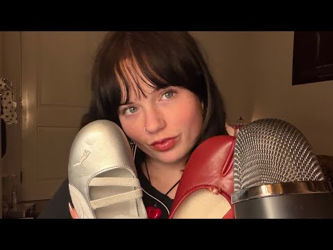 ASMR SHOE COLLECTION (tapping, mouthsounds, whispers) 