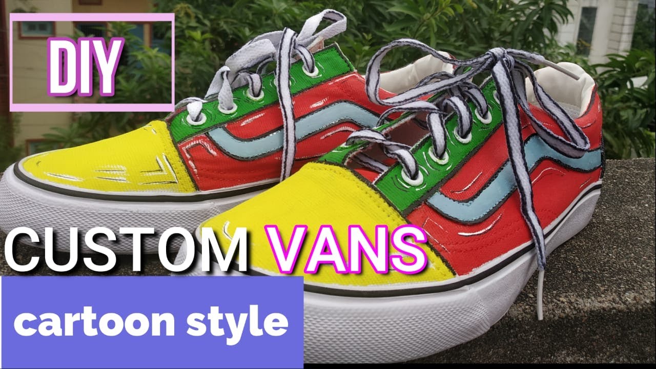 DIY Custom vans oldskool cartoon style . - YouTube