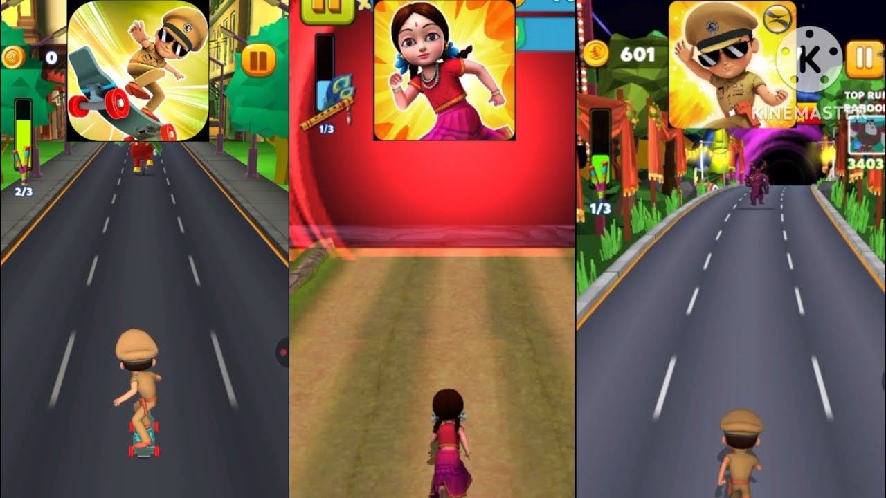 Little Singham Super Skater 🆚 Little Radha Run 🆚 Little Singham Run ...