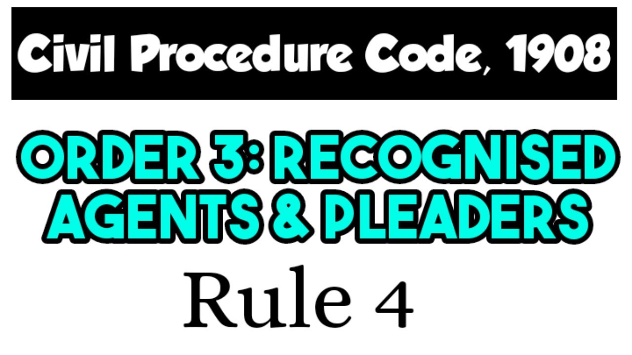ORDER 3 RULE 4 OF CPC || LAW EXPLORER - YouTube