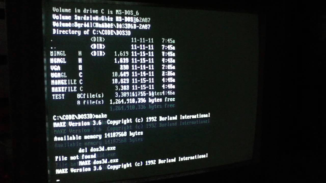 16bit DOS 3D cube in VGA mode 13h - YouTube