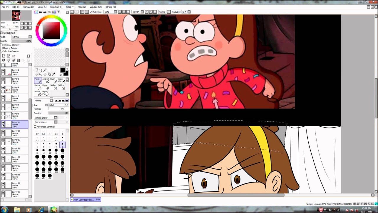 Gravity Falls speedpaint - screenshot redraw - siblings fight - YouTube