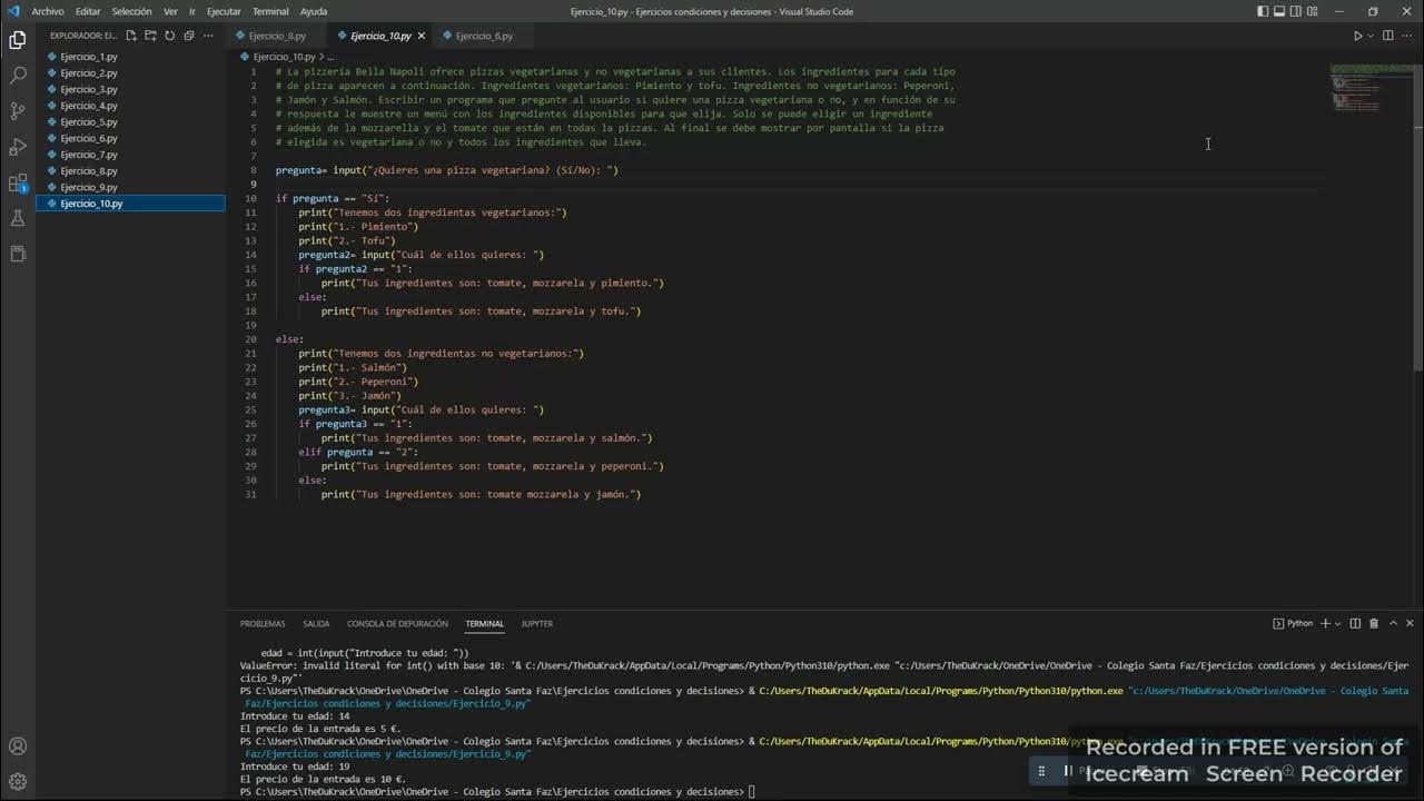 Ejercicios condiciones y decisiones en Python, parte3 - YouTube