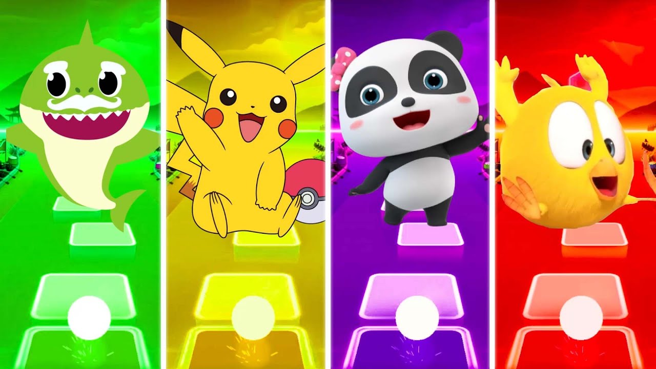 Baby Shark Vs Pikachu Vs Baby Bus Vs Where's Chicky - Tiles Hop EDM ...