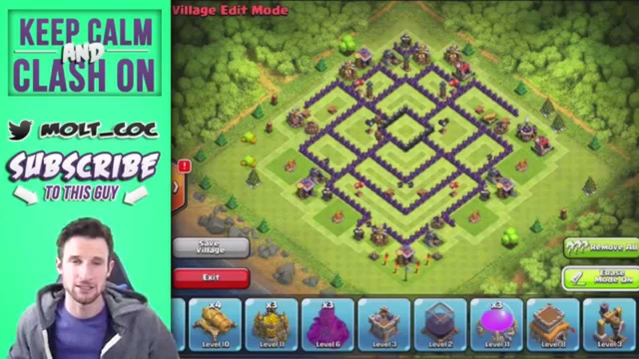 Clash Of Clans Town Hall Level 8 Defense 4 Mortars