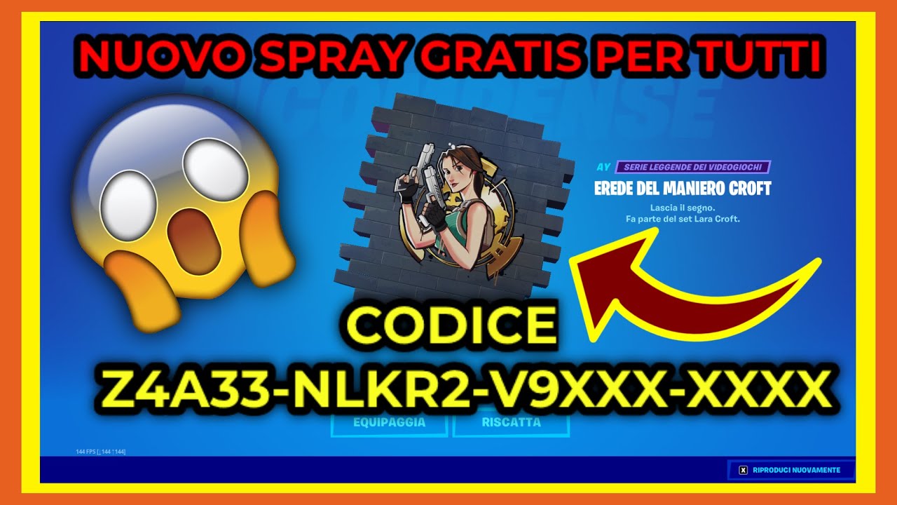 NUOVO SPRAY LARA CROFT || ECCO IL CODICE PER RISCATTARLO --- Video ...