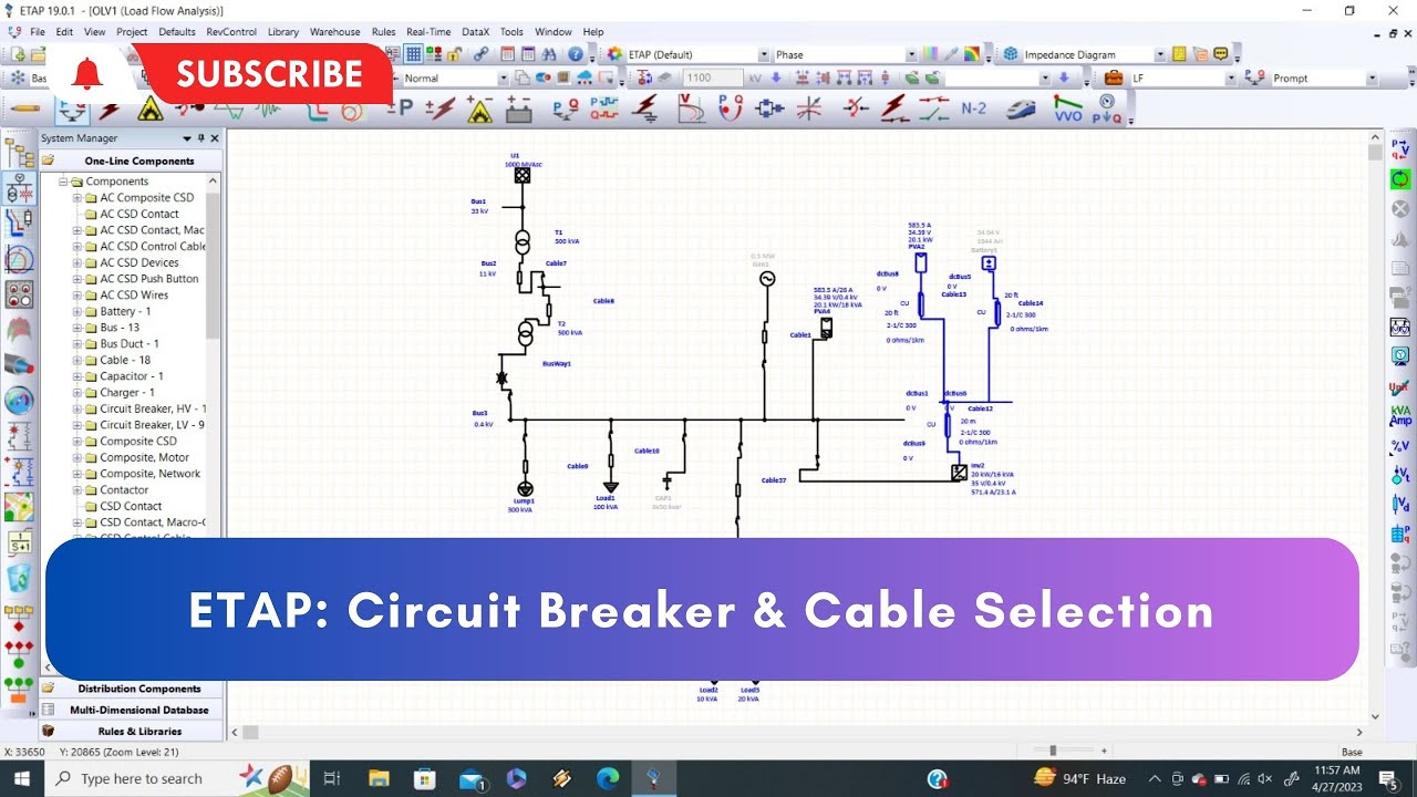 ETAP: Circuit Breaker & Cable Selection - YouTube
