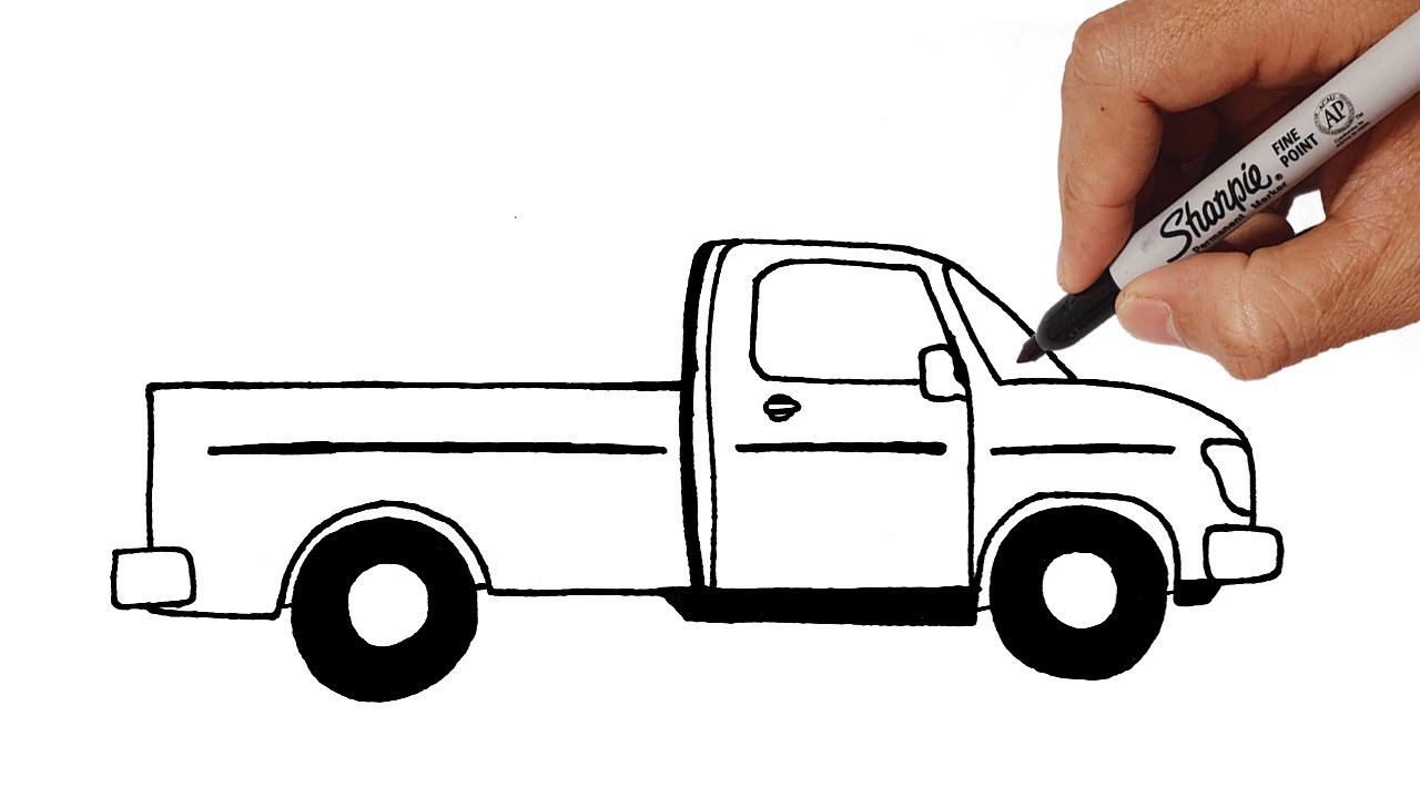 How To Draw a Simple Pickup Easy Simple Step By Step - YouTube