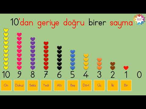10'dan geriye doğru birer ritmik sayma.