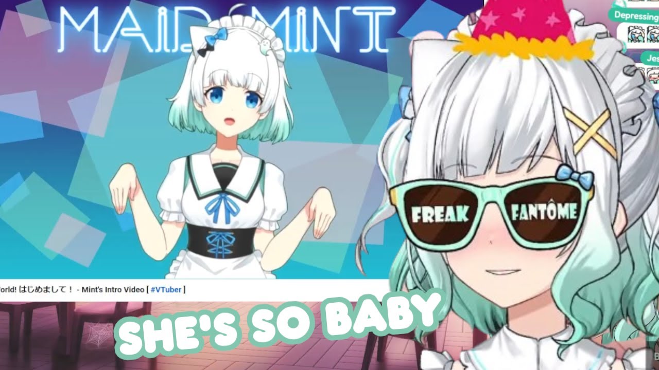 Mint reacts to her first uploaded video【Maid Mint Fantome】 - YouTube