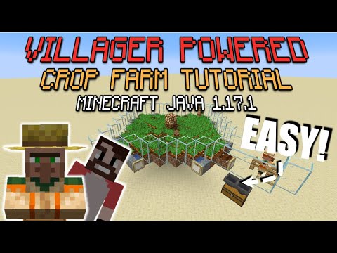 Villager Powered Crop Farm TUTORIAL Minecraft Java 1.17.1 - YouTube