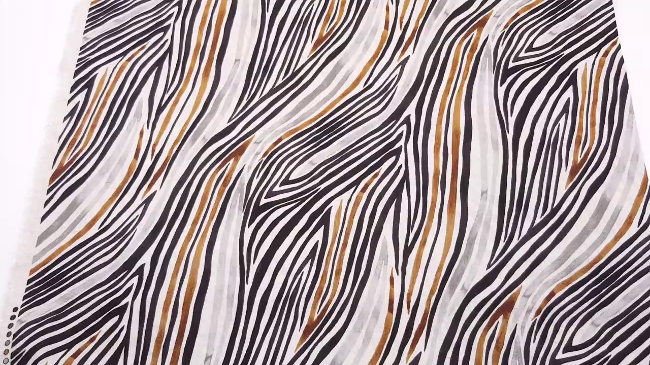 zebra stripe rayon linen fabric by Kokka from Japan - YouTube