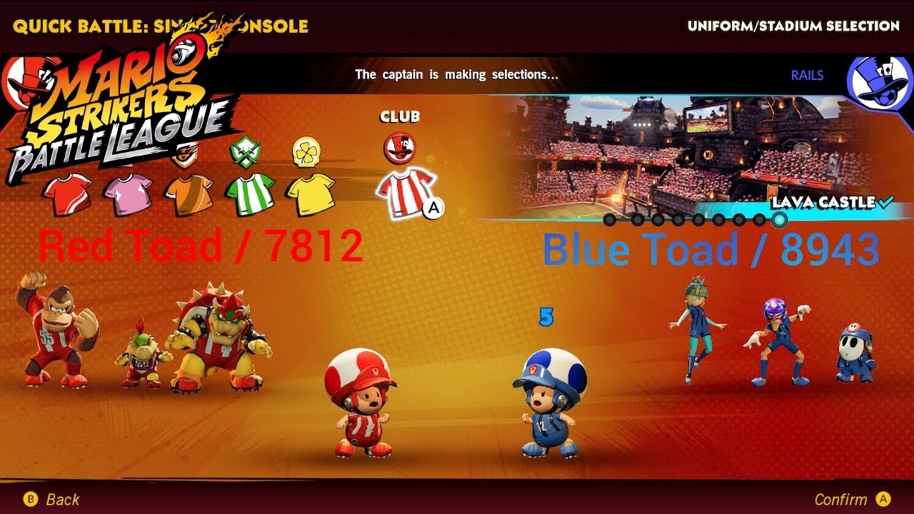 Team Blue Toad Vs. Team Red Toad: Mario Strikers: Battle League - YouTube