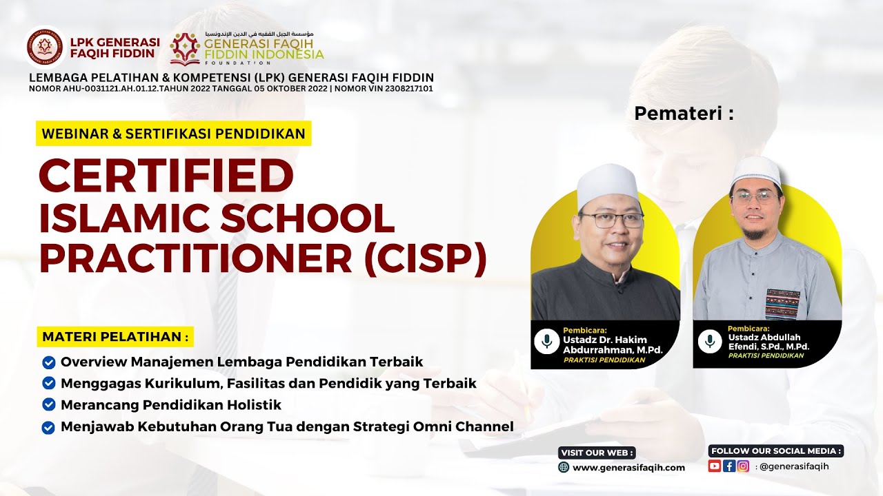 CERTIFIED ISLAMIC SCHOOL PRACTITIONER (CISP) - YouTube