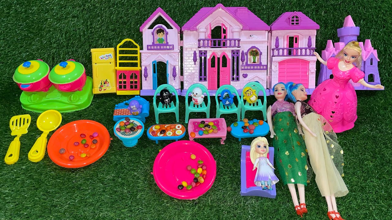 6 Minutes Satisfying with Unboxing Cute Barbie Princess Kitchen Set ...