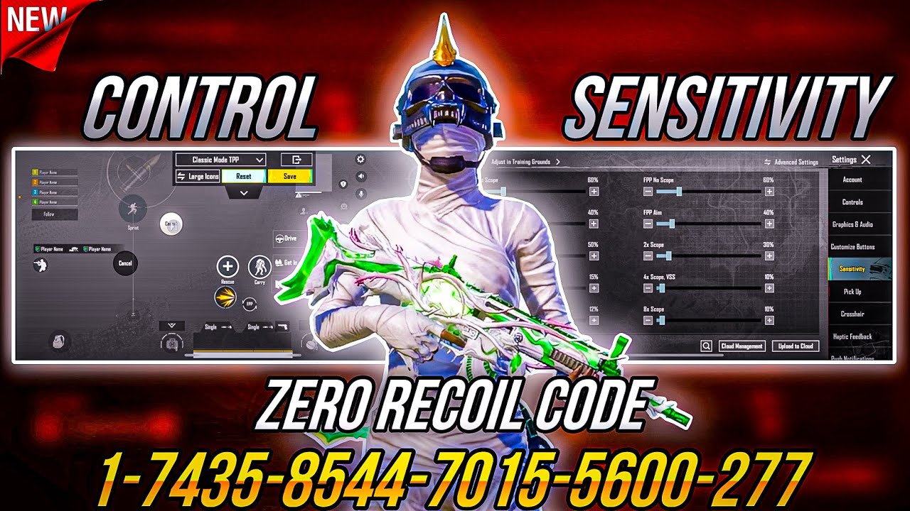 New🔥ZERO RECOIL Sensitivity + 4 Finger Control CODE😱 3.5 New Update ...