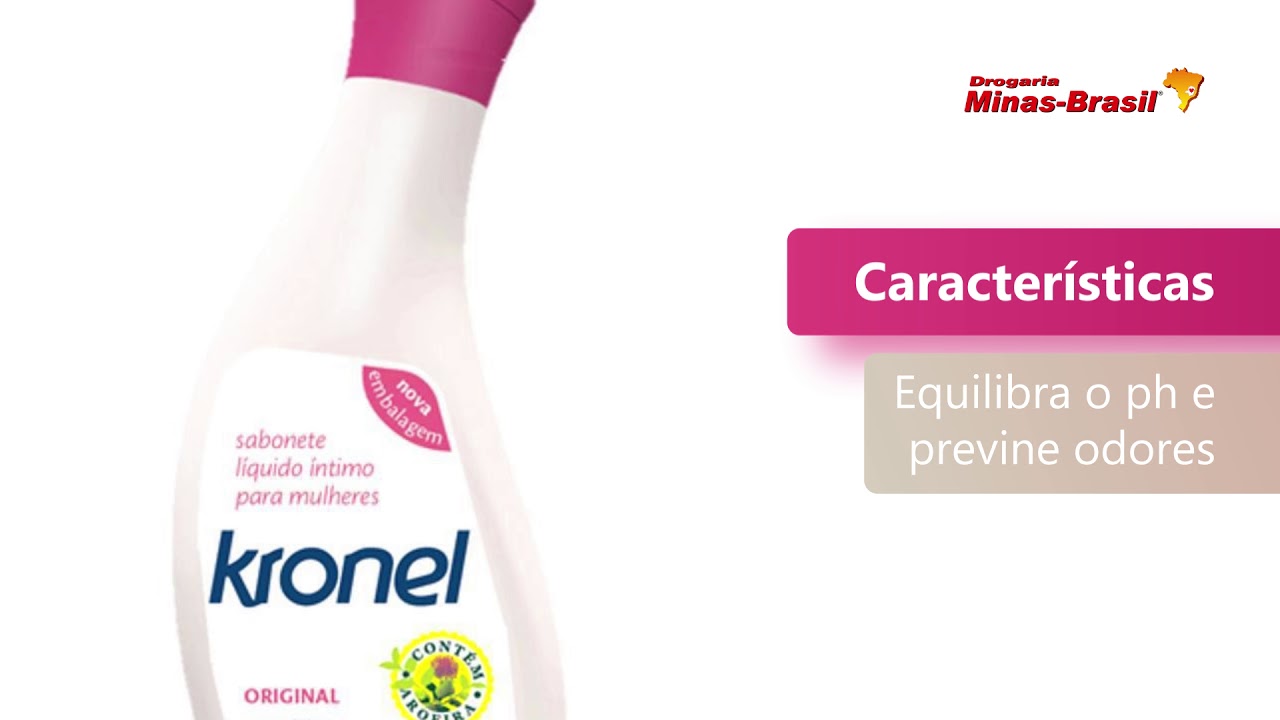 Sabonete Íntimo Líquido Kronel 250ml | Drogaria Minas Brasil - YouTube