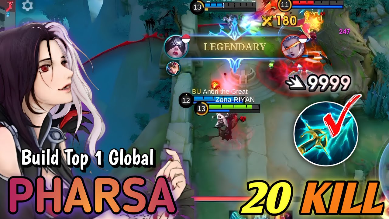 20 KILLS🔥|| MIDLANE PHARSA IS DEADLY (ONE SHOT DELETE) - BUILD TOP 1 ...