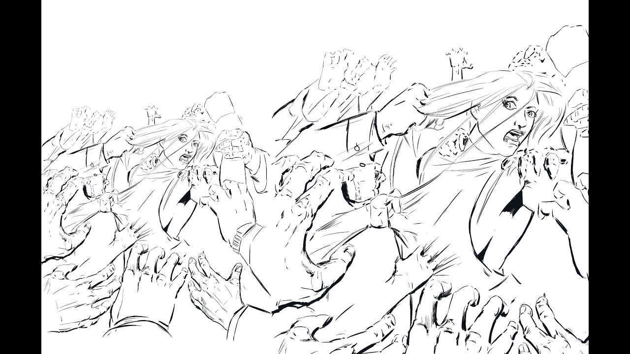 Zombie Horde Drawing