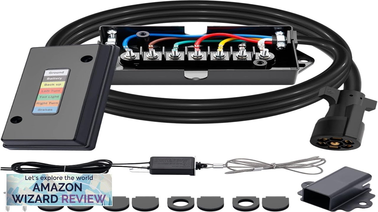 7 Way Trailer Cord and 7 Gang Junction Box Kit with 12V Review - YouTube