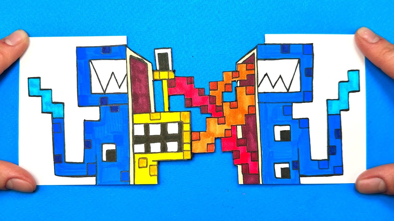 How To Draw Hungry Tammy & Slow Slime in Minecraft Style | Drawing ...