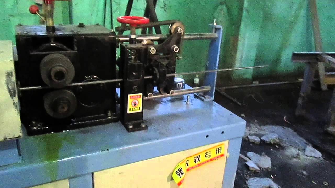Steel wire rod straightening and cutting machine - YouTube