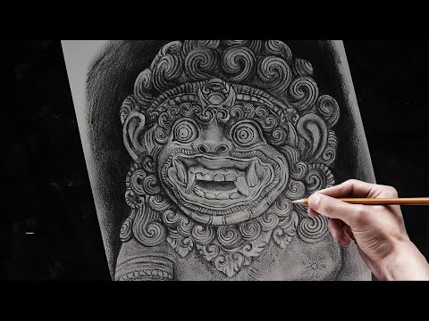 Menggambar Patung Togog Khas Bali Menggunakan Pensil - YouTube