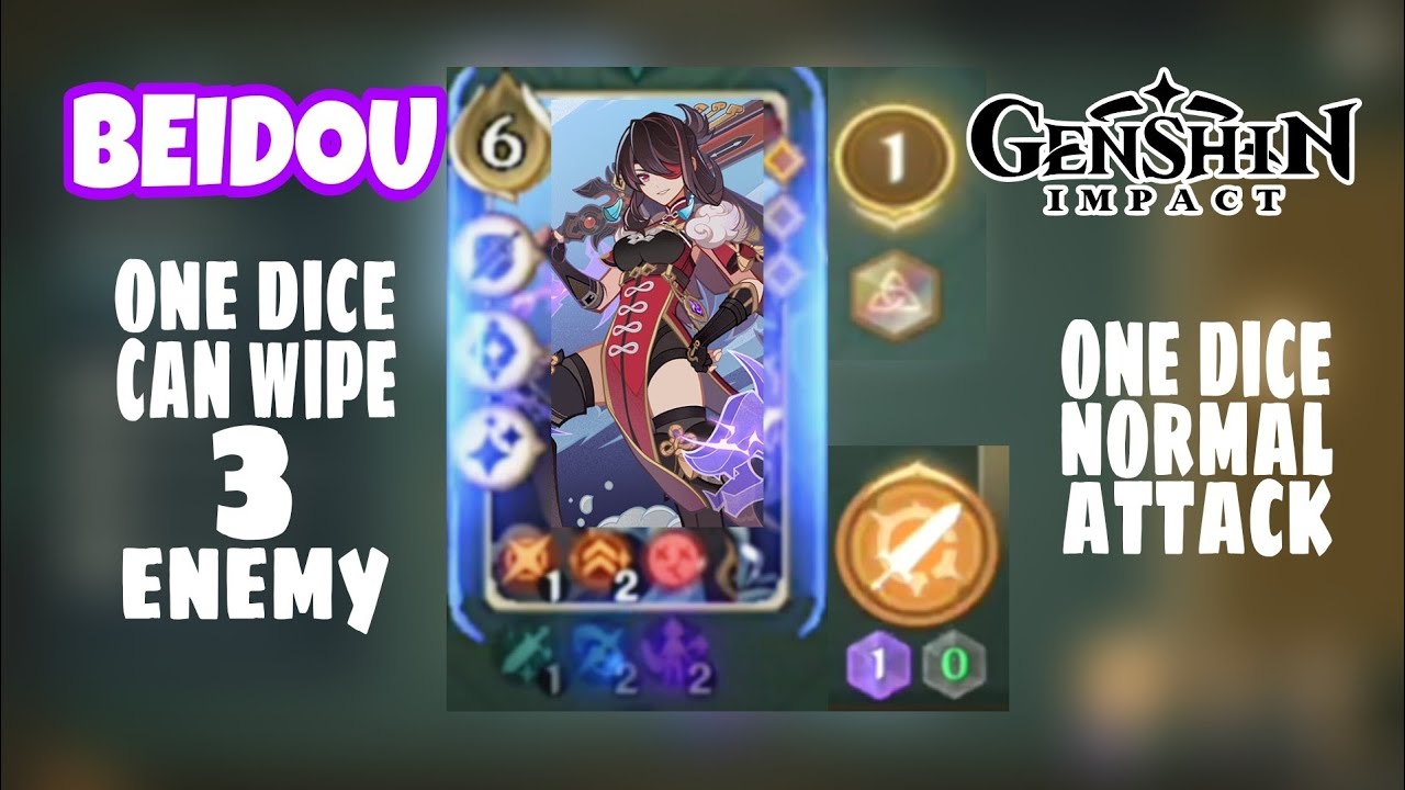 BEIDOU ONE DICE LEFT CAN END THE GAME!! GENIUS INVOKATION TCG | GENSHIN ...