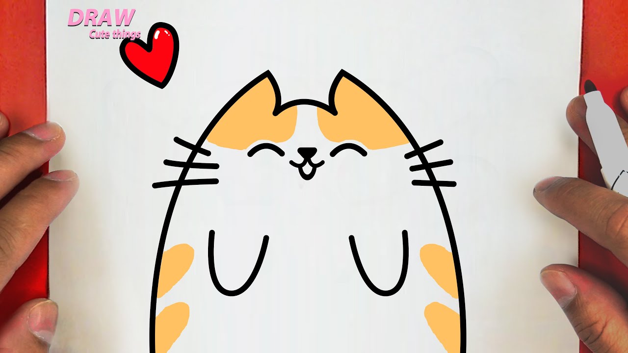 HOW TO DRAW A CUTE CAT ,STEP BY STEP, DRAW Cute things - YouTube