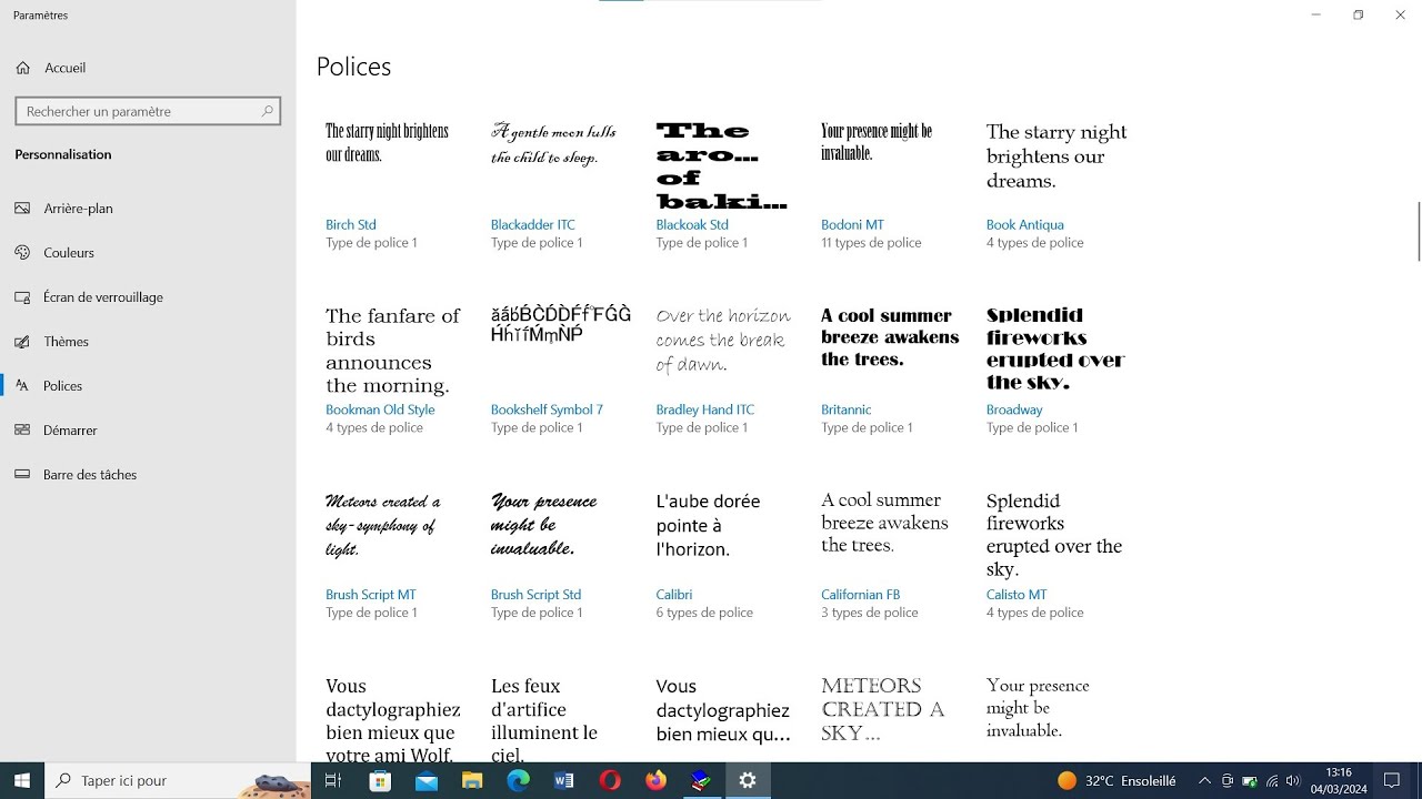 Comment changer la Police d'écriture ou la Taille sur windows 10 - YouTube